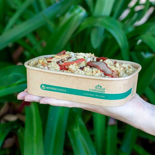 Container Rectangular Paperboard PLA Lined Takeaway Kraft 500ml ...