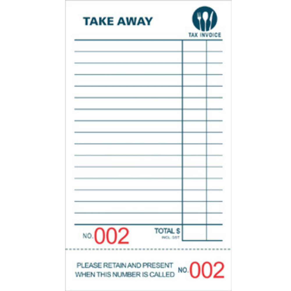 Takeaway Docket Book – Johnsons Food Services