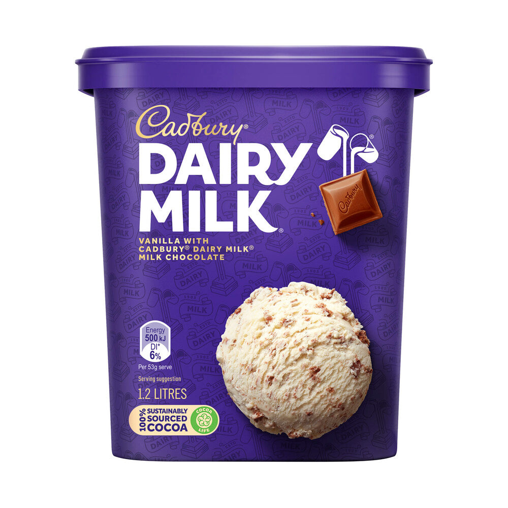 Cadbury Dairy Milk Vanilla Tub 1.2l – Johnsons Food Services