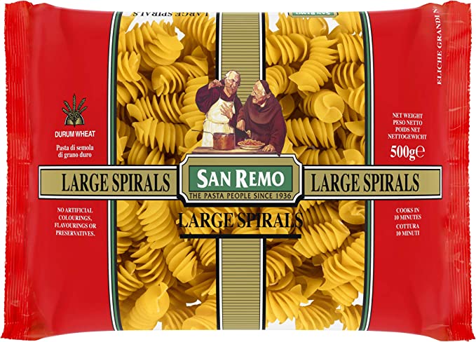 San Remo Spiral L Pasta 5kg – Johnsons Food Services