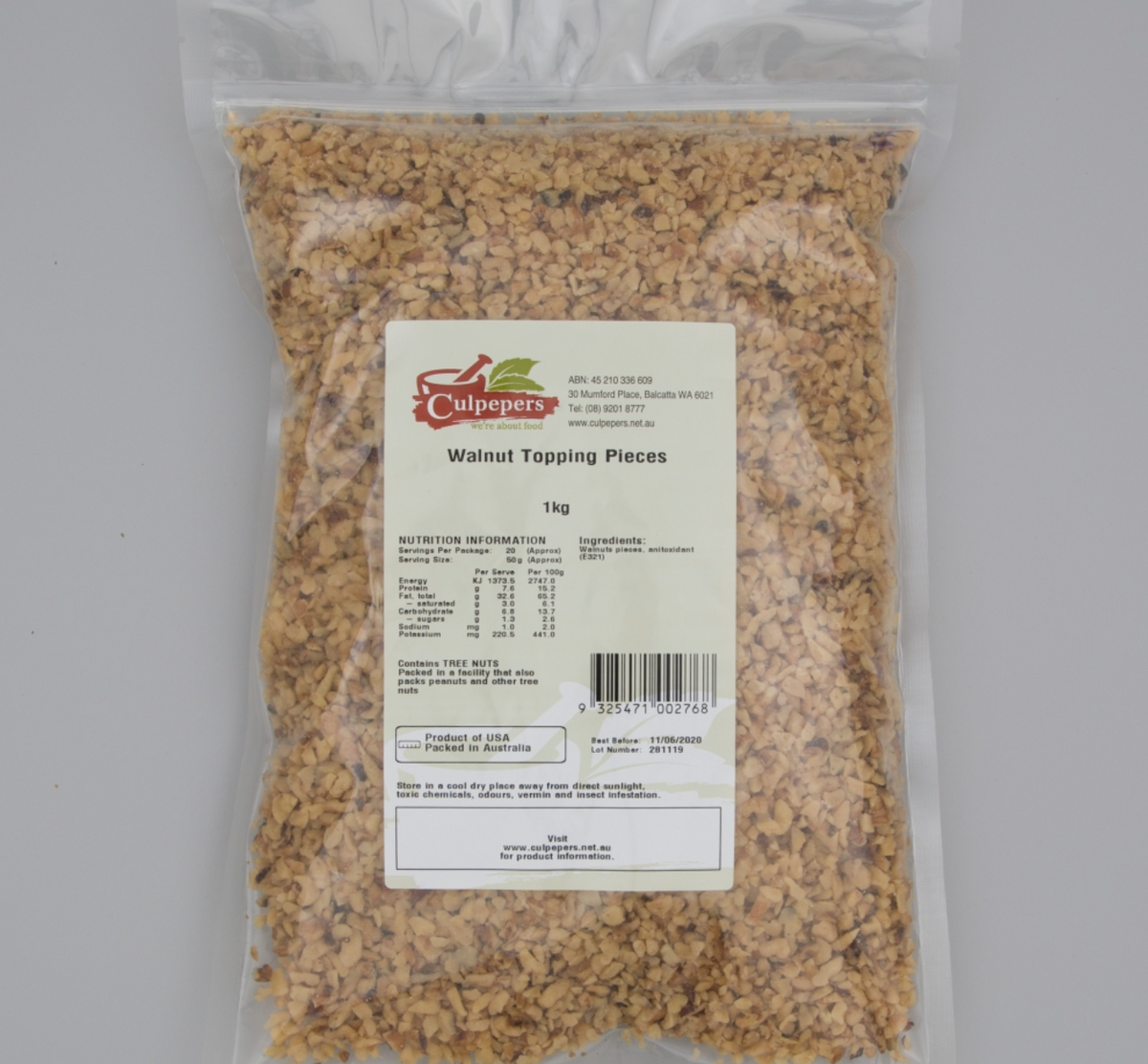 Culpepers Walnut Topping Pieces 1kg – Johnsons Food Services
