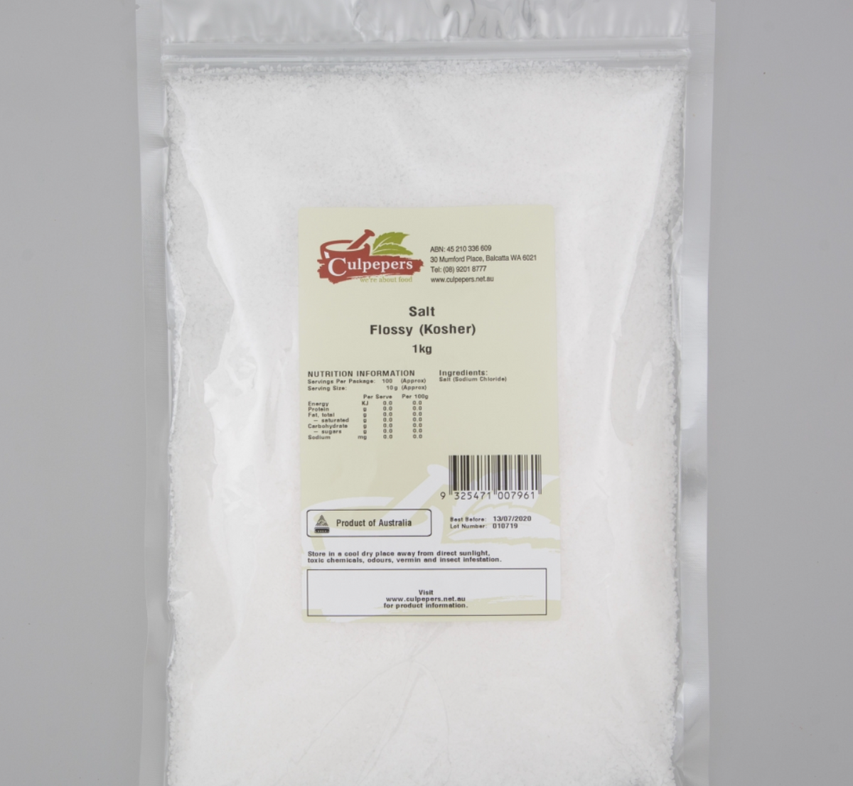Culpepers Salt Flossy (Kosher) 1kg – Johnsons Food Services